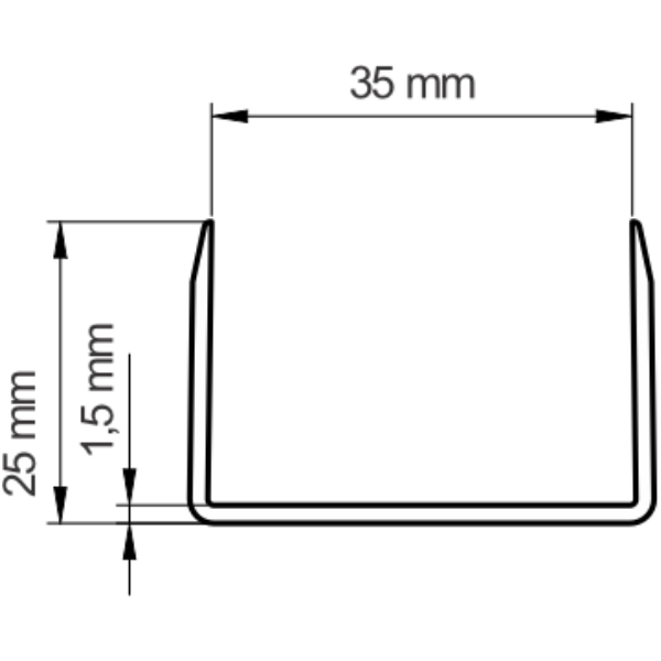 U-Shaped Door Profile | TEC 507 | Tecnoperfil